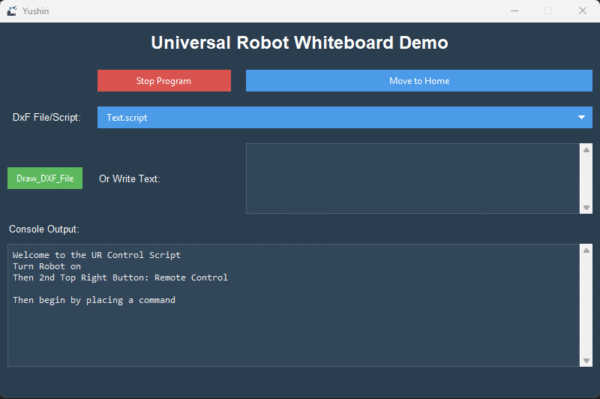 Universal Robot Whiteboard - Yushin Automation Ltd
